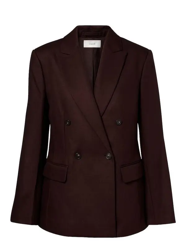 Vince Double-breasted Blazer - Brown