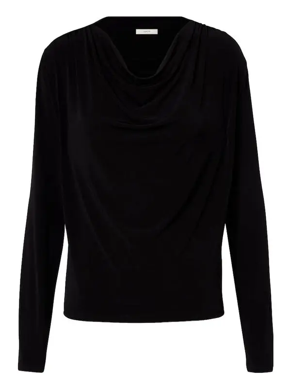 Vince Draped Jersey Top - Black