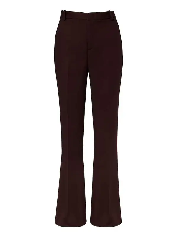 Vince Mid-rise Flared Trousers - Brown