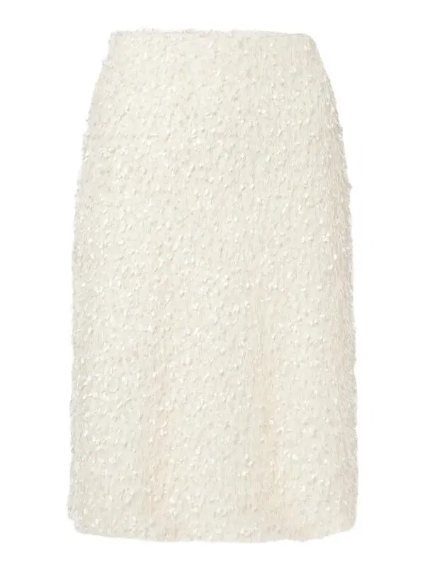 Vince Fringed Midi Skirt - White