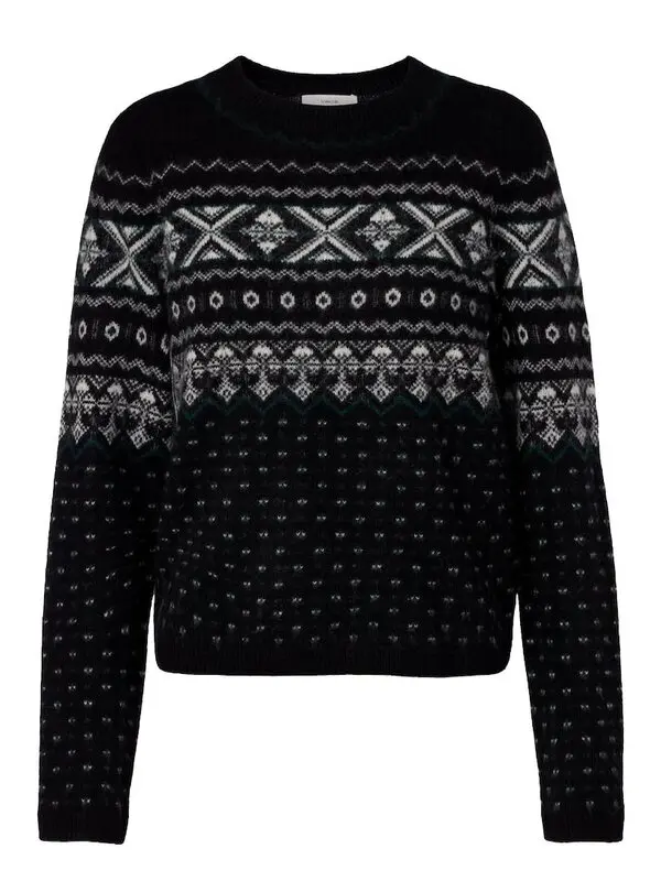 Vince Fair Isle Cashmere Sweater - Black