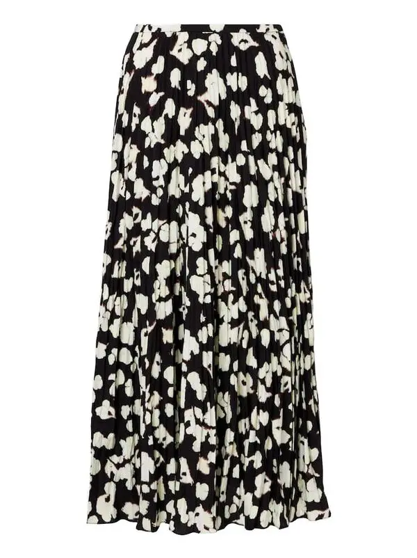 Proenza Schouler White Label Runa Printed Twill Midi Skirt - Black
