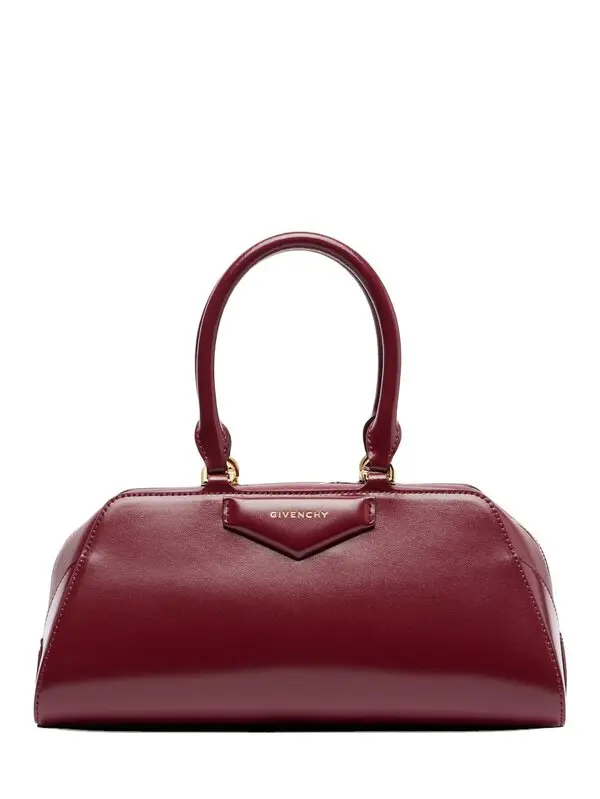 Givenchy Antigona Cube Small Leather Tote Bag - Burgundy