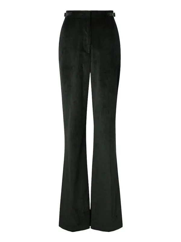 Gabriela Hearst Vesta Cotton Corduroy Flared Pants - Green