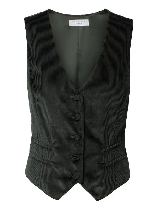 Gabriela Hearst Coleridge Cotton Corduroy Vest - Green