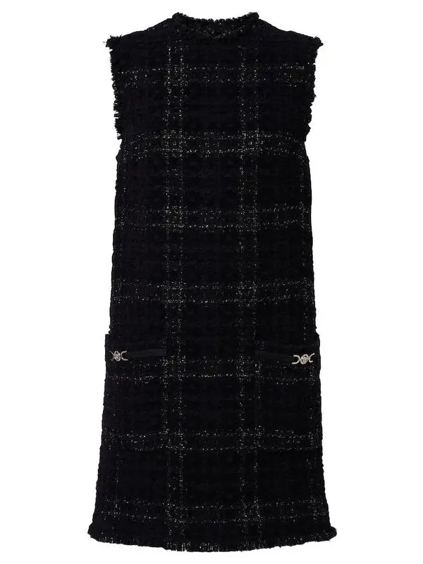 Versace Medusa '95 Cotton-blend Tweed Minidress - Black