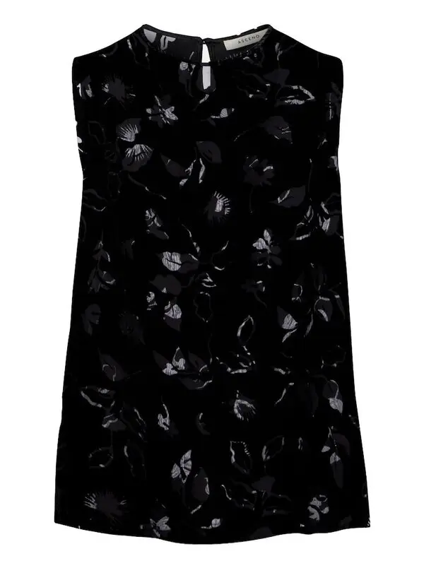 Asceno Trento Devoré Velvet Top - Black