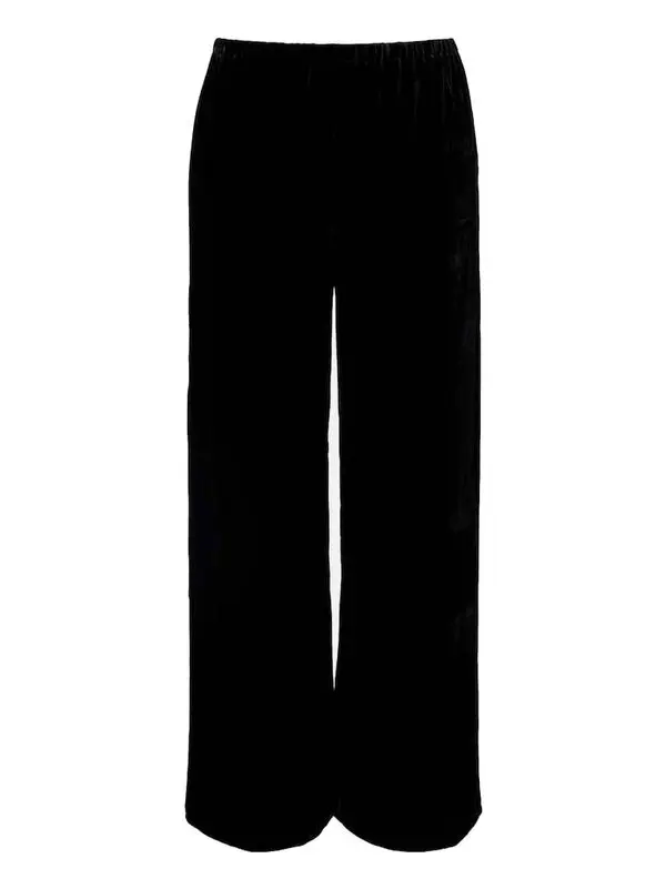 Asceno Austin Velvet Wide-leg Pants - Black