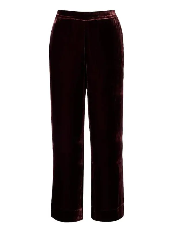 Asceno Velvet Pajama Pants - Burgundy