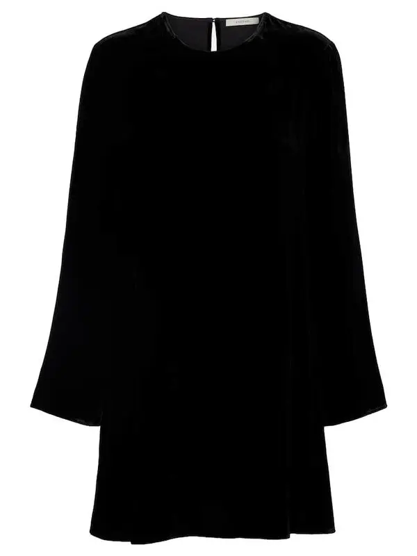 Asceno Larissa Velvet Minidress - Black