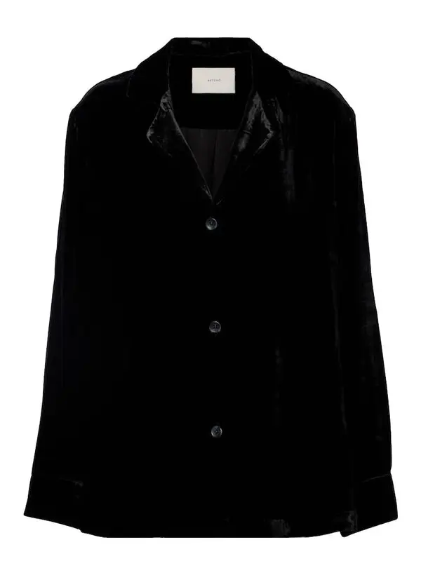 Asceno Calabasas Velvet Shirt - Black