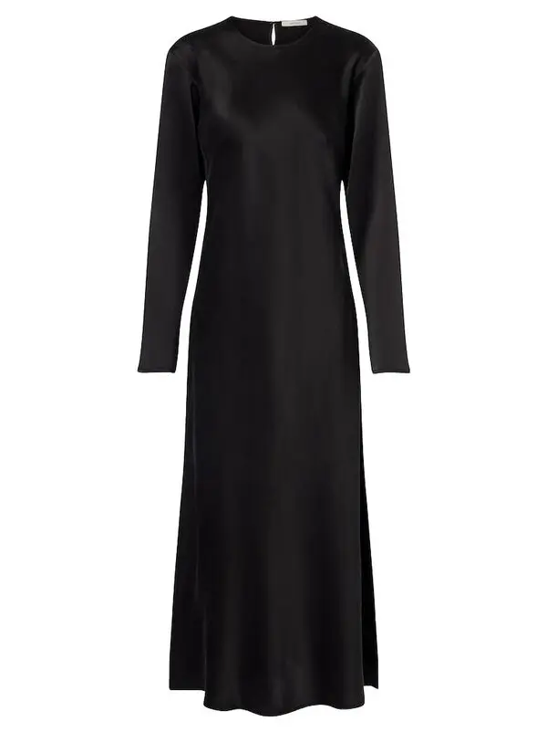 Asceno Salina Silk Charmeuse Maxi Dress - Black
