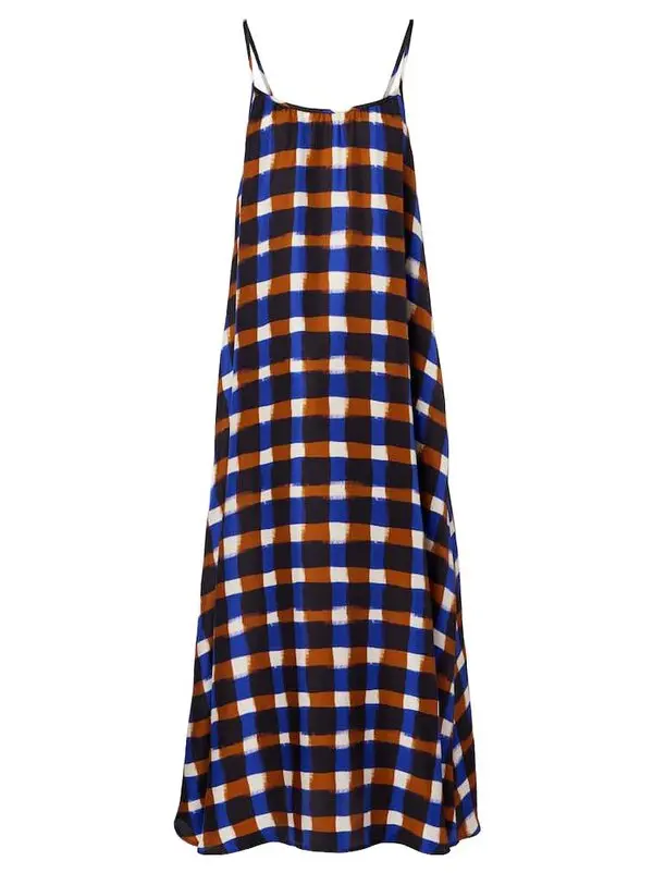 Asceno Napoli Checked Maxi Dress - Multicoloured