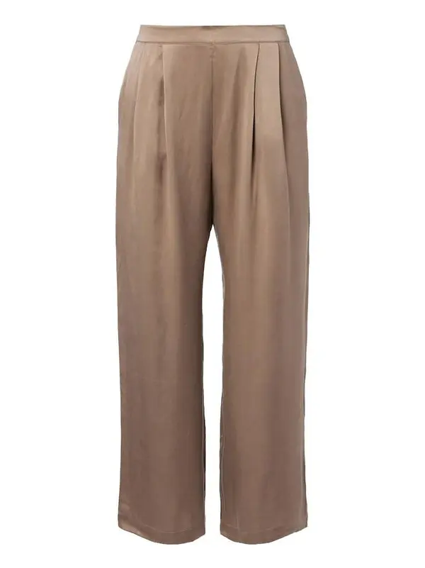Asceno Isola Silk Charmeuse Wide-leg Pants - Grey