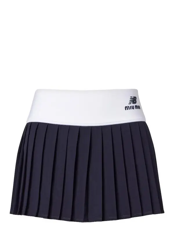 Miu Miu X New Balance Pleated Jersey Miniskirt - Blue