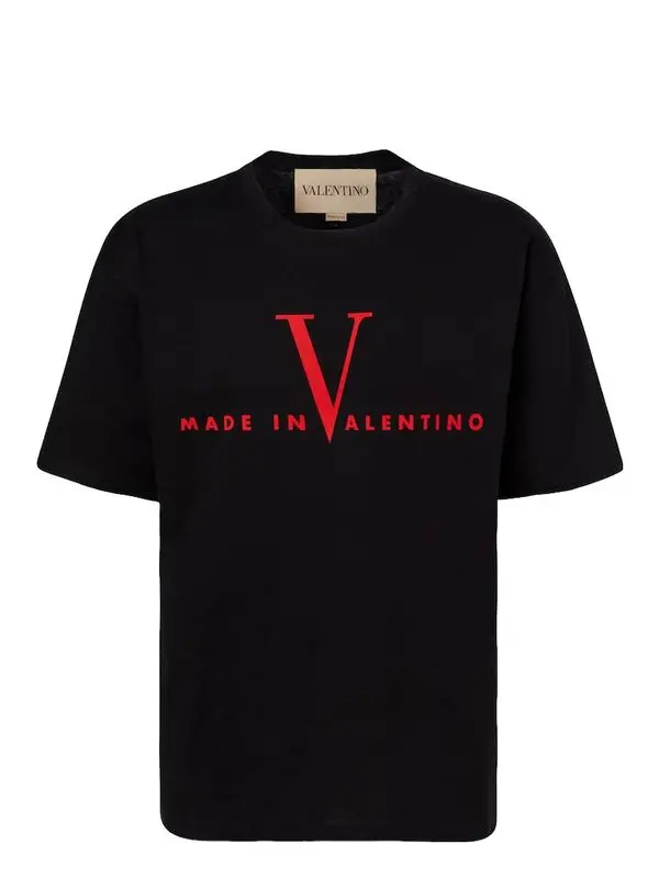Valentino Garavani Logo Cotton Jersey T-shirt - Black