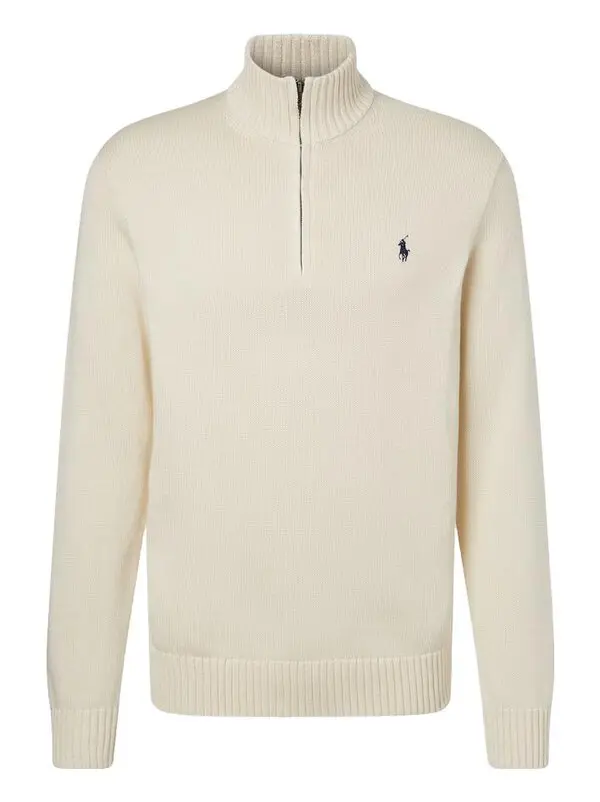 Ralph Lauren Cotton Half-zip Sweater - Beige