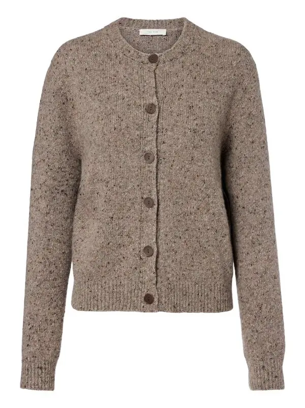 THE ROW Mauino Cashmere Tweed Cardigan - Brown