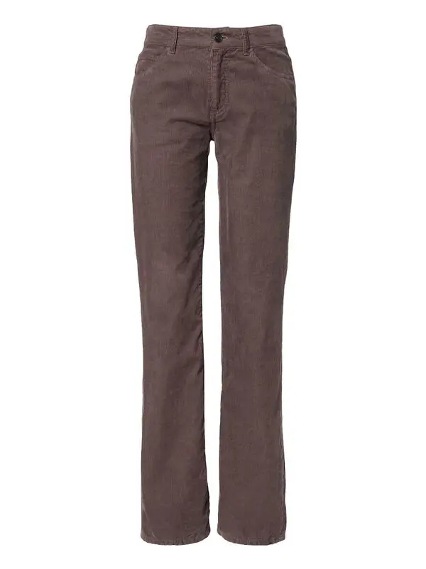THE ROW Carlyl Mid-rise Corduroy Straight Pants - Brown