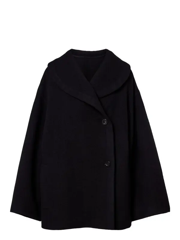 THE ROW Temur Virgin Wool Pea Coat - Black