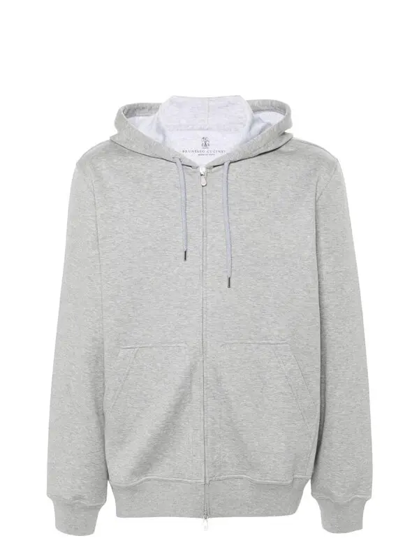 Brunello Cucinelli Cotton Blend Zip-up Hoodie - Grey