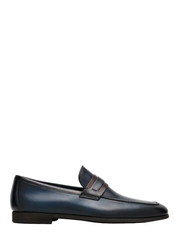 Magnanni Daniel Flex Two-tone Leather Penny Loafers - Brown