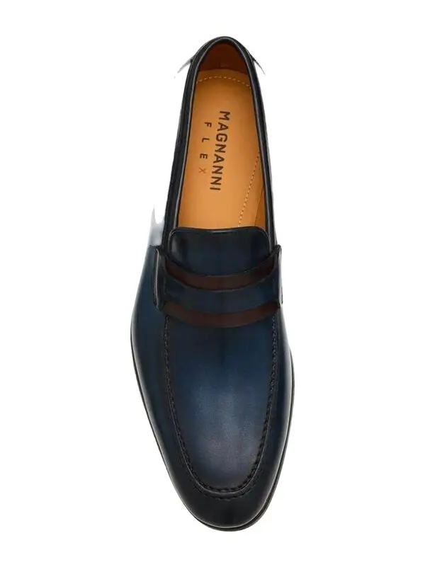 Magnanni Daniel Flex Two-tone Leather Penny Loafers - Brown