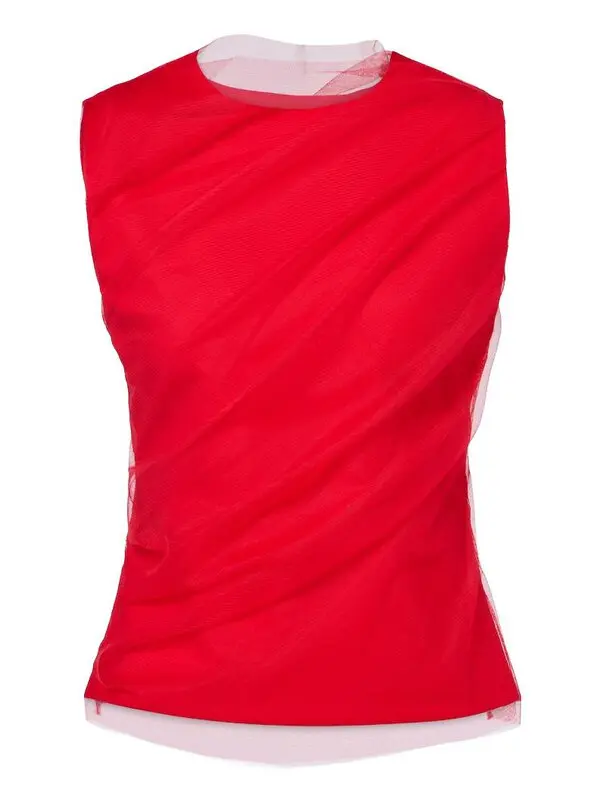 Dorothee Schumacher Draped Tulle Top - Red