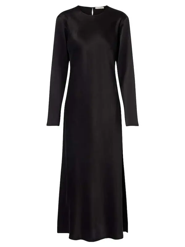 Asceno Salina Silk Charmeuse Maxi Dress - Black