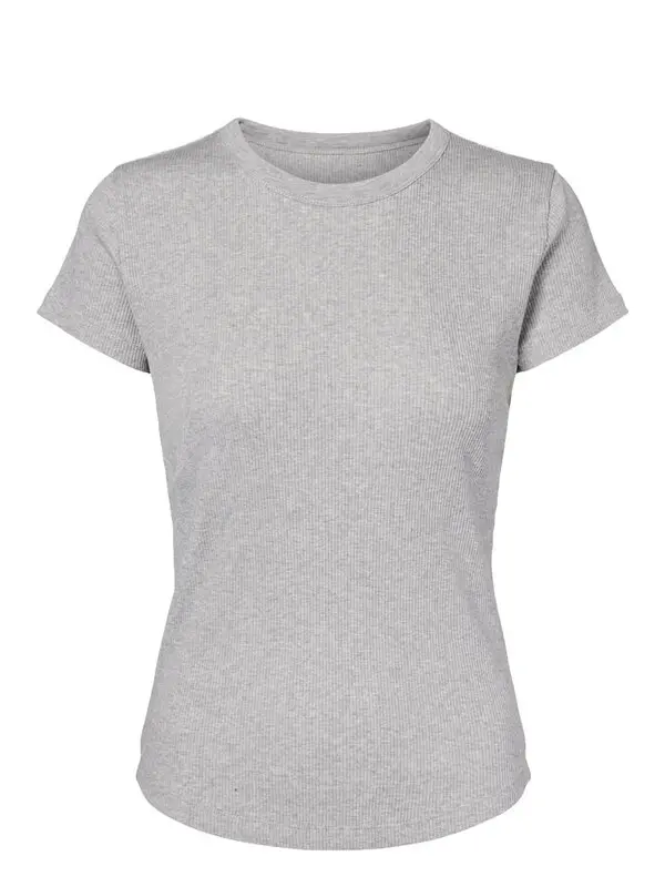 Isabel Marant Étoile Taomi Ribbed-knit Cotton Jersey T-shirt - Grey