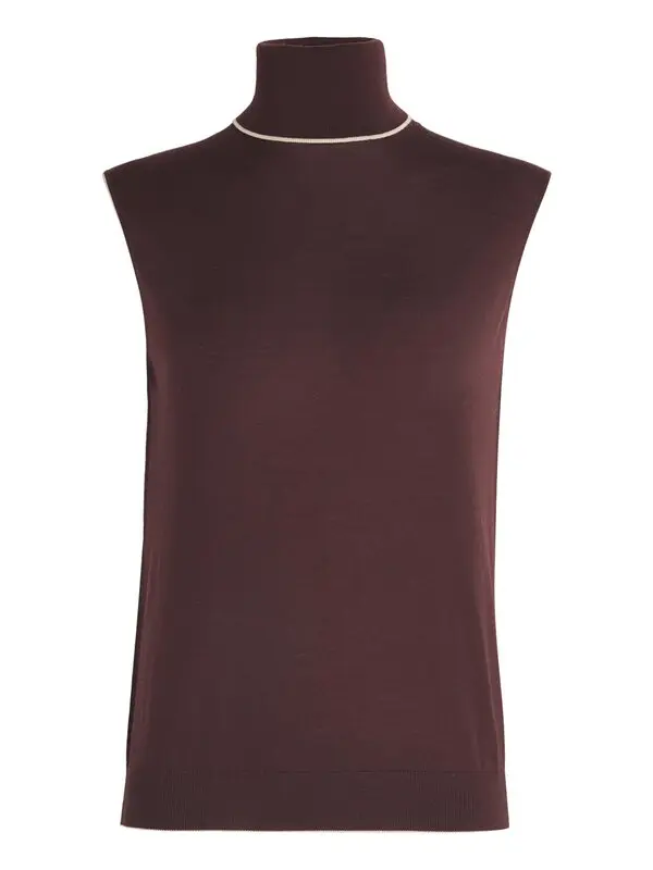 Eleventy Wool Sleeveless Top - Burgundy
