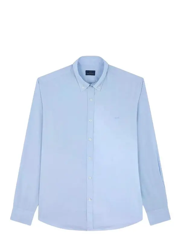 Paul & Shark Shark Embroidery Cotton Poplin Shirt - Blue