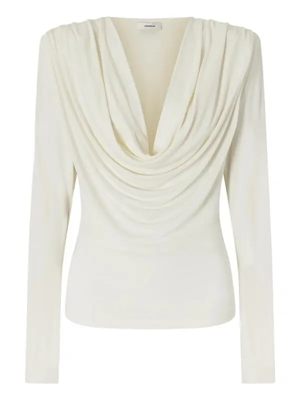 Wardrobe.NYC Draped Crepe-jersey Top - White