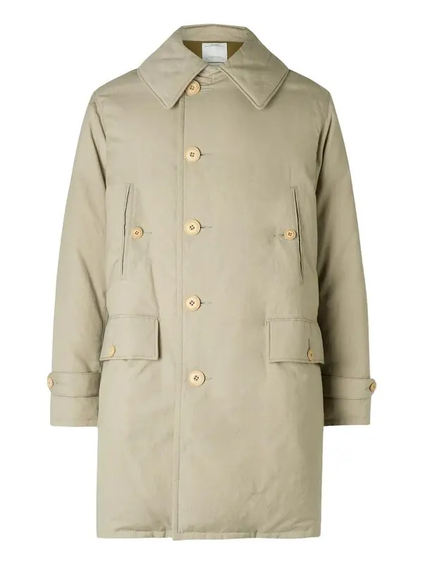 Visvim Winslow Padded Wool And Linen-blend Down Coat - Neutrals