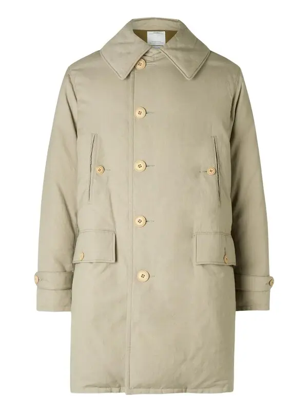 Visvim Winslow Padded Wool And Linen-blend Down Coat - Neutrals