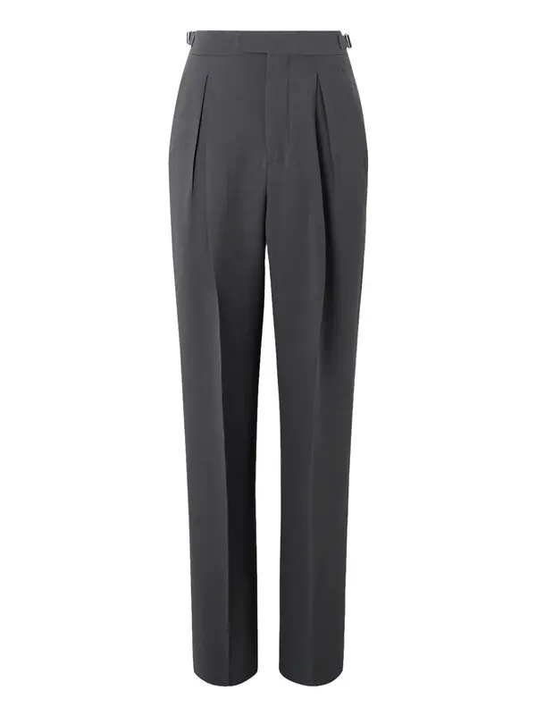 UMIT BENAN Johnny Straight-leg Silk And Wool-blend Trousers - Gray