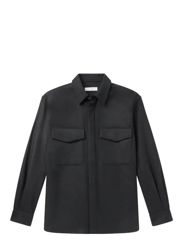 UMIT BENAN Jonah Virgin Wool-blend Twill Overshirt - Black