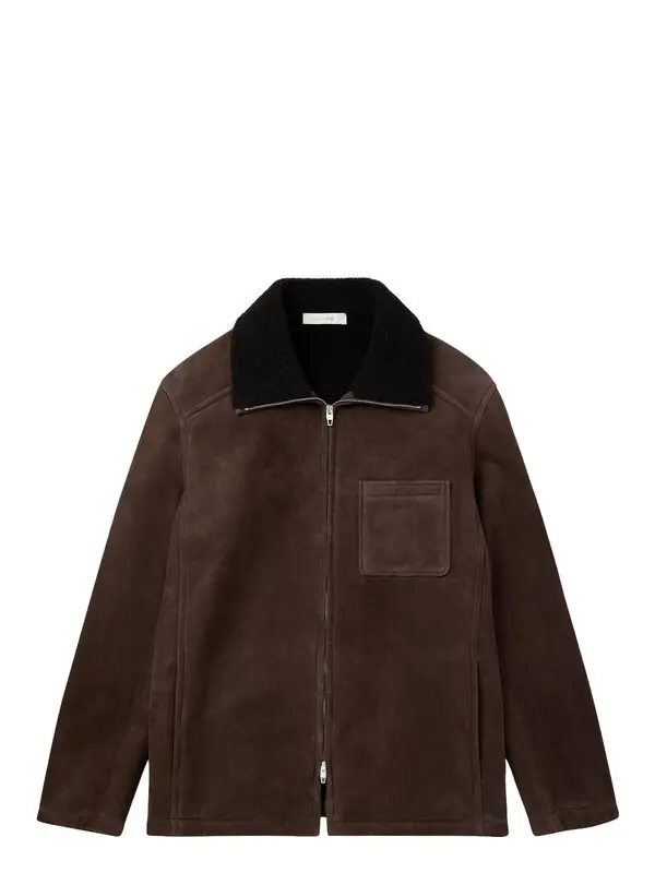 UMIT BENAN Bruno Shearling-lined Suede Jacket - Brown