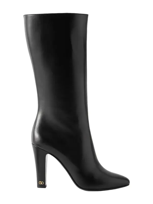 Valentino Garavani Hotty 100 Leather Knee Boots - Black