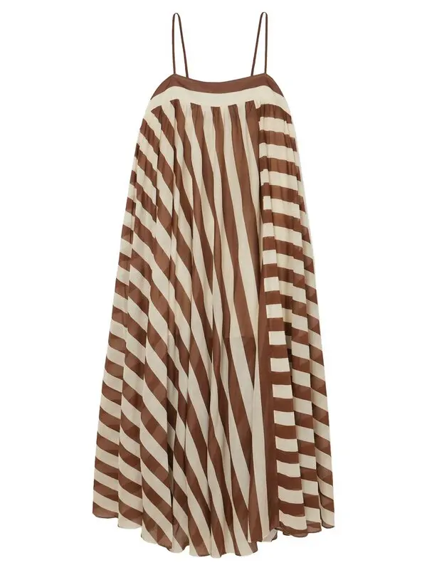Zimmermann Daylight Striped Cotton Maxi Dress - Cream