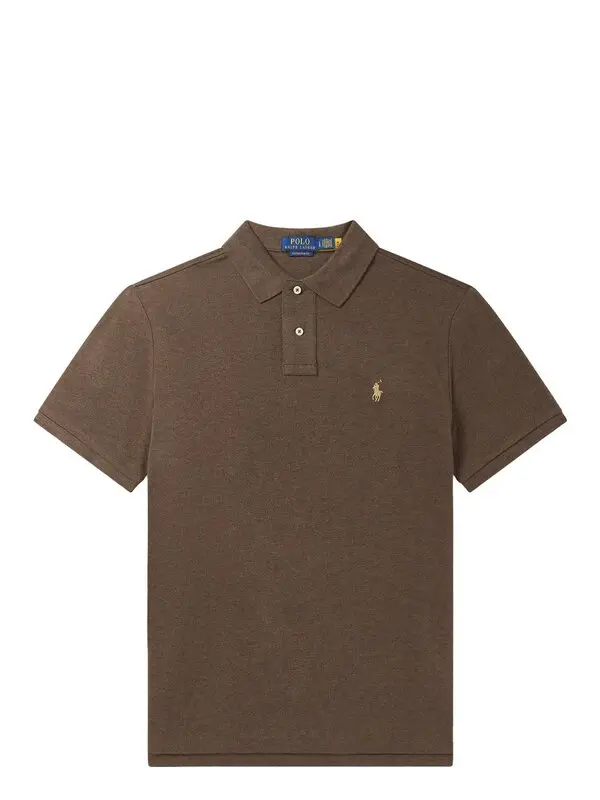 Polo Ralph Lauren Logo-embroidered Cotton-piqué Polo Shirt - Brown