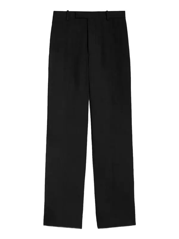 JIL SANDER Gabardine Wool Trousers - Black