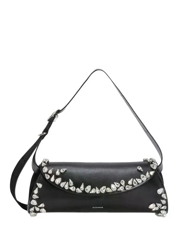 JIL SANDER Cannolo Shoulder Bag - Black