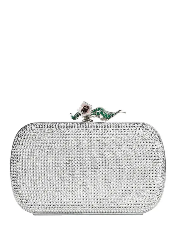 BOTTEGA  VENETA Knot Minaudière - White Moonlight/silver