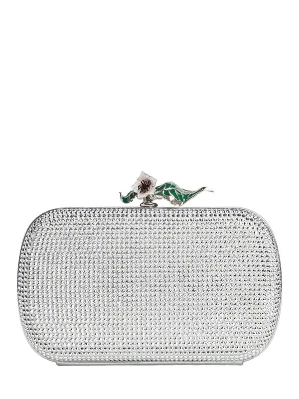 Bottega Veneta Knot Minaudière - White Moonlight/silver