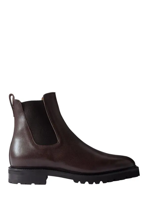 MAJORDOME M11 Cross-grain Leather Chelsea Boots - Brown