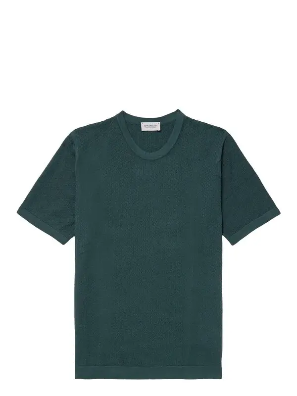 John Smedley Forrest Textured Sea Island Cotton T-shirt - Green