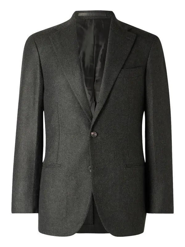 J. MUESER Waverly Wool-twill Blazer - Green