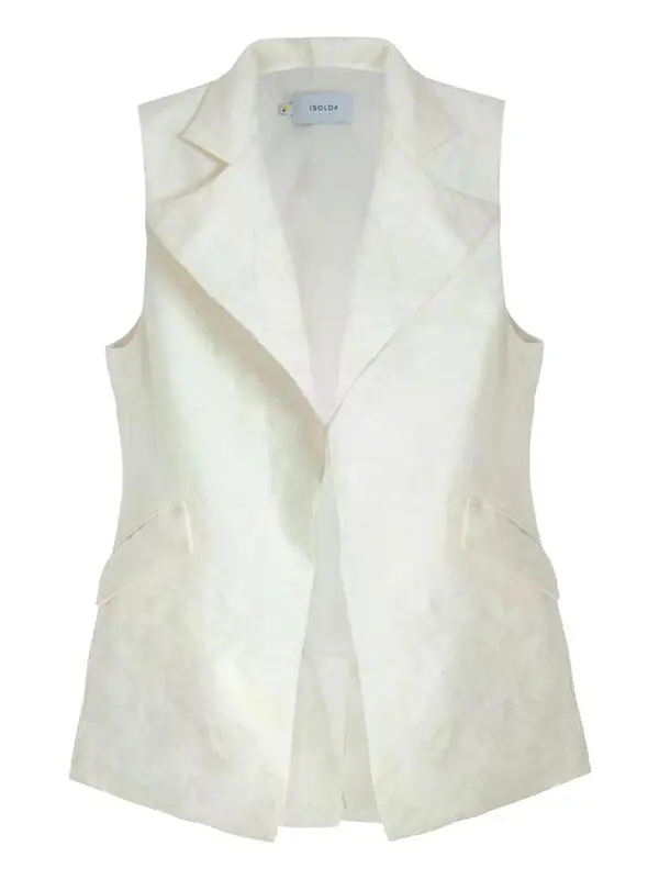 Isolda Encantos Flap-pockets Waistcoat - White