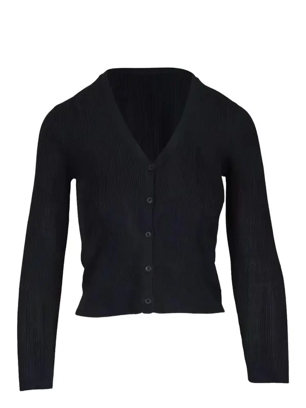 NILI LOTAN Ribbed Button Cardigan - Black